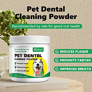 Generic Plaque Removal Natural Dental Powder, Dog Breath Freshener Powder with Probiotics for Tartar & Bad Breath, Teeth Cleaning Made Easy-Formulated for Small, Medium, Large Dogs, green