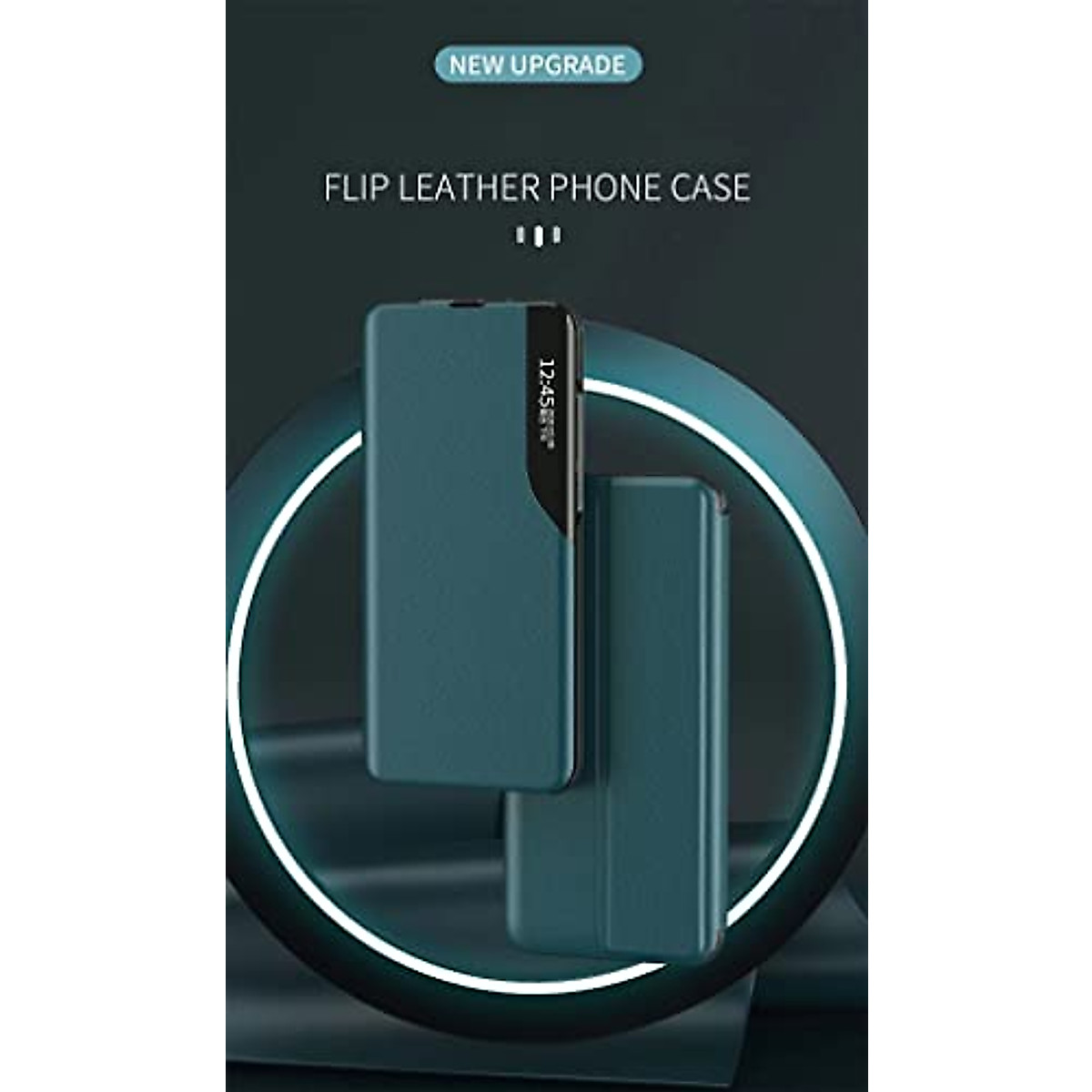 YukeTop Cover for Oppo Reno2 F Case, with Stand, Clear Window + Leather + PC, Flip Cover, Cover Protection for Oppo Reno2 F.(Green)
