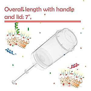EKIND Round Shape Clear Push-Up Cake Pop Shooter (Push Pops) Plastic Containers with Lids, Base & Sticks, Pack of 40