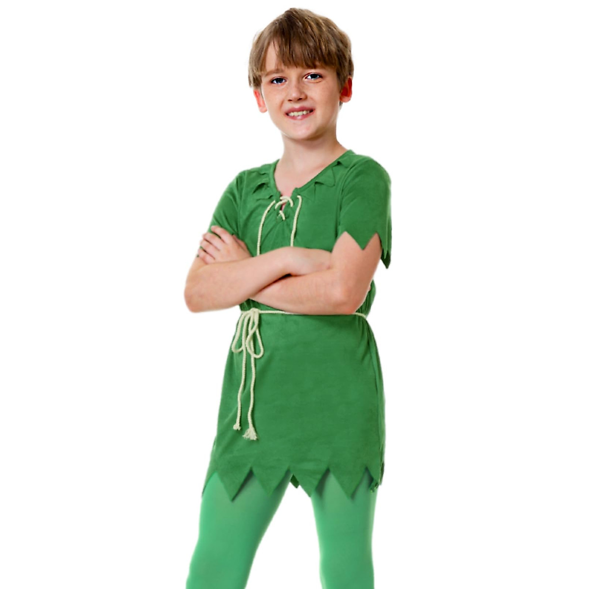 Remimi Boy Peter Pan Dress Girls Halloween Tunic Green Peter Clothing 11-12 Years
