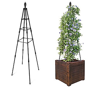 APSOONSELL Garden Obelisk Trellis for Potted Plants, Plant Trellis Support for Climbing Plants, Metal Trellis for Climbing Plants Indoor and Outdoor, Tomato Trellis Tower