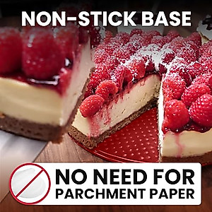 Zulay Premium Springform Pan 9 Inch Nonstick - Cheesecake Pan With Removable Bottom - No Need For Parchment Paper - Spring Form For Baking - Leak-Proof Cake Pan (Red)