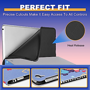 Uppuppy Case for iPad 9.7 inch Air 2/1st Generation & for iPad 5th(2017)/6th(2018)/Pro Cartoon Cute Kawaii Character Partten Folio a1474 a1475 a1566 a1673 Cover Fashion Blue Cases for Teens Girls