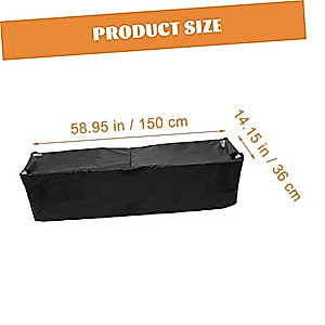 CLISPEED 3pcs Household Rack Protection Fire Fireplace Stand Cover Duty Black Sun Pit Holder Garden Cloth Rain Heavy Firewood Hoop Oxford Furniture Protector Covering Storage Outdoor