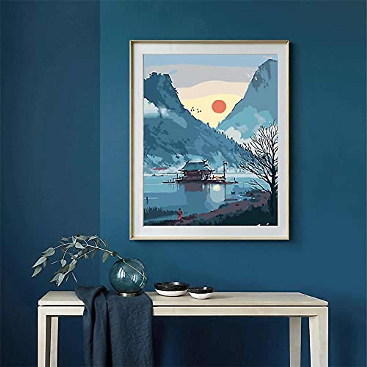 FILASLFT Landscape, Japanese Paint by Numbers for Adults Beginner, Lake, Home Wall Decor16x20 Inch