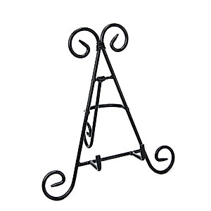 Super Z Outlet Tall Black Iron Curve Design Adjustable Display Stand for Photo Picture Albums, Home Decoration, Fine China Plates, Arts & Crafts Showcase (12")
