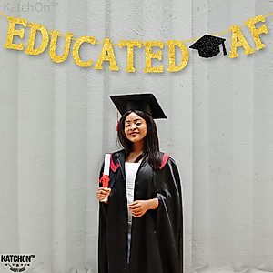 KatchOn, Gold Glitter Graduation Banner - 10 Feet, No DIY | Graduation Banner for Graduation Party Decorations | Graduation Decorations, Congratulations Decorations| Funny Graduation Decorations 2023