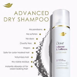 Dove Dry Shampoo for 2 Count for Oily Hair Volume & Fullness for Refreshed Hair 5 oz