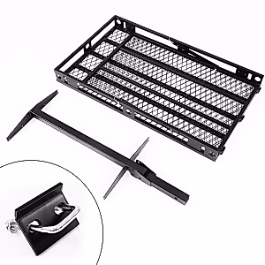 IRONMAX Hitch Cargo Carrier with Ramp, Heavy Duty Folding Mobility Scooter Wheelchair Hitch-Mounted Carrier for Car, Truck, SUV, RV, 500LBS Weight Capacity