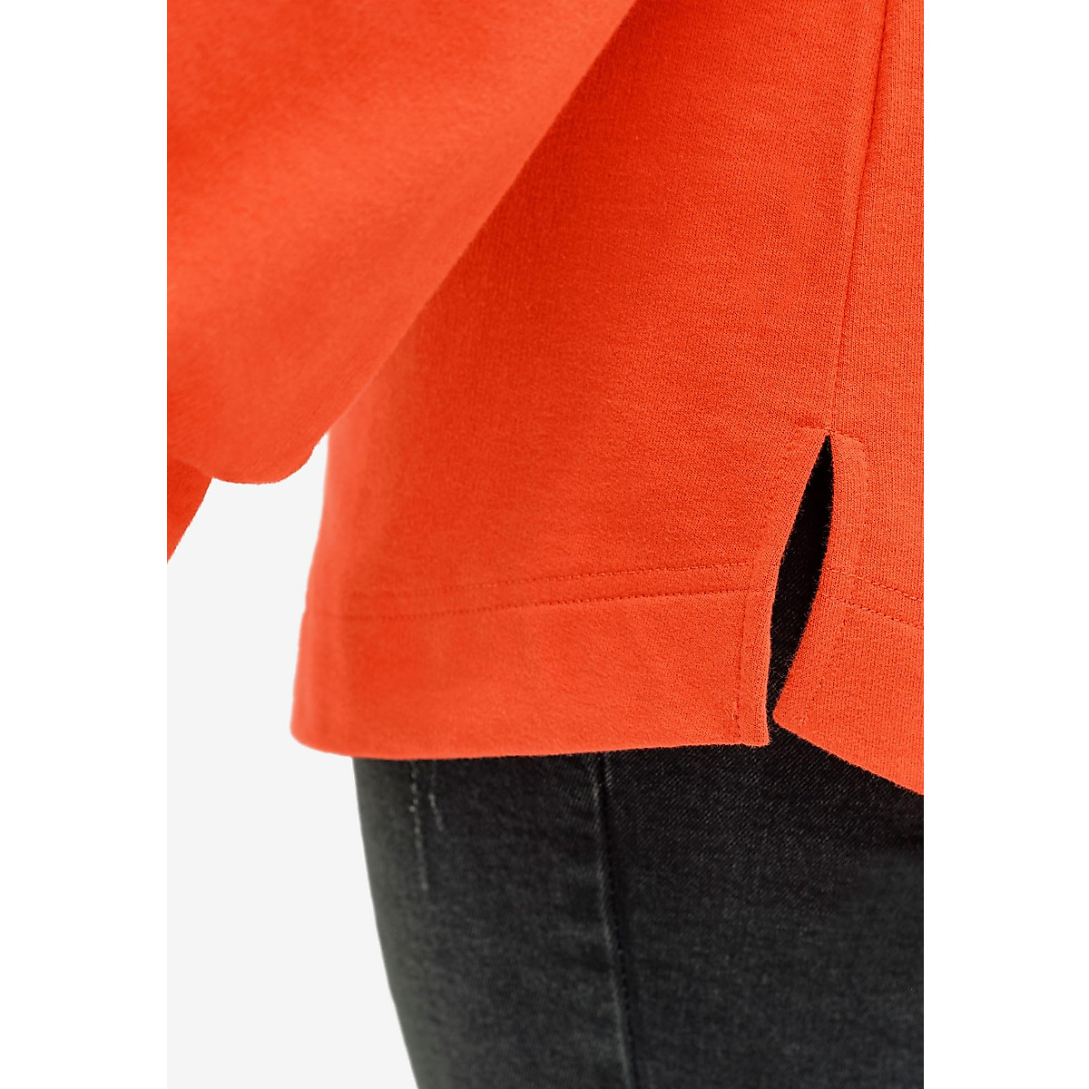 Ellos Women's Plus Size Blouson Sleeve Sweatshirt Tunic - 18/20, Deep Orange