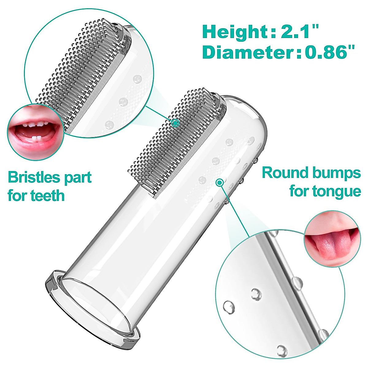 Baby Toothbrush Set, 6 Pcs Soft Infant Finger Toothbrush with 6 Boxes, Newborns Toddler Silicone Baby Tooth Brush 0-6 Months 6-12 Months