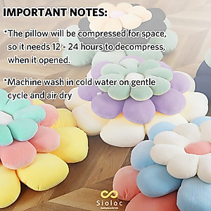 Sioloc flower pillow,flower Shaped Throw Pillow Butt Cushion flower Floor Pillow,Seating Cushion,Cute Room decor & Plush Pillow for bedroom sofa chair(Green,15.7'')