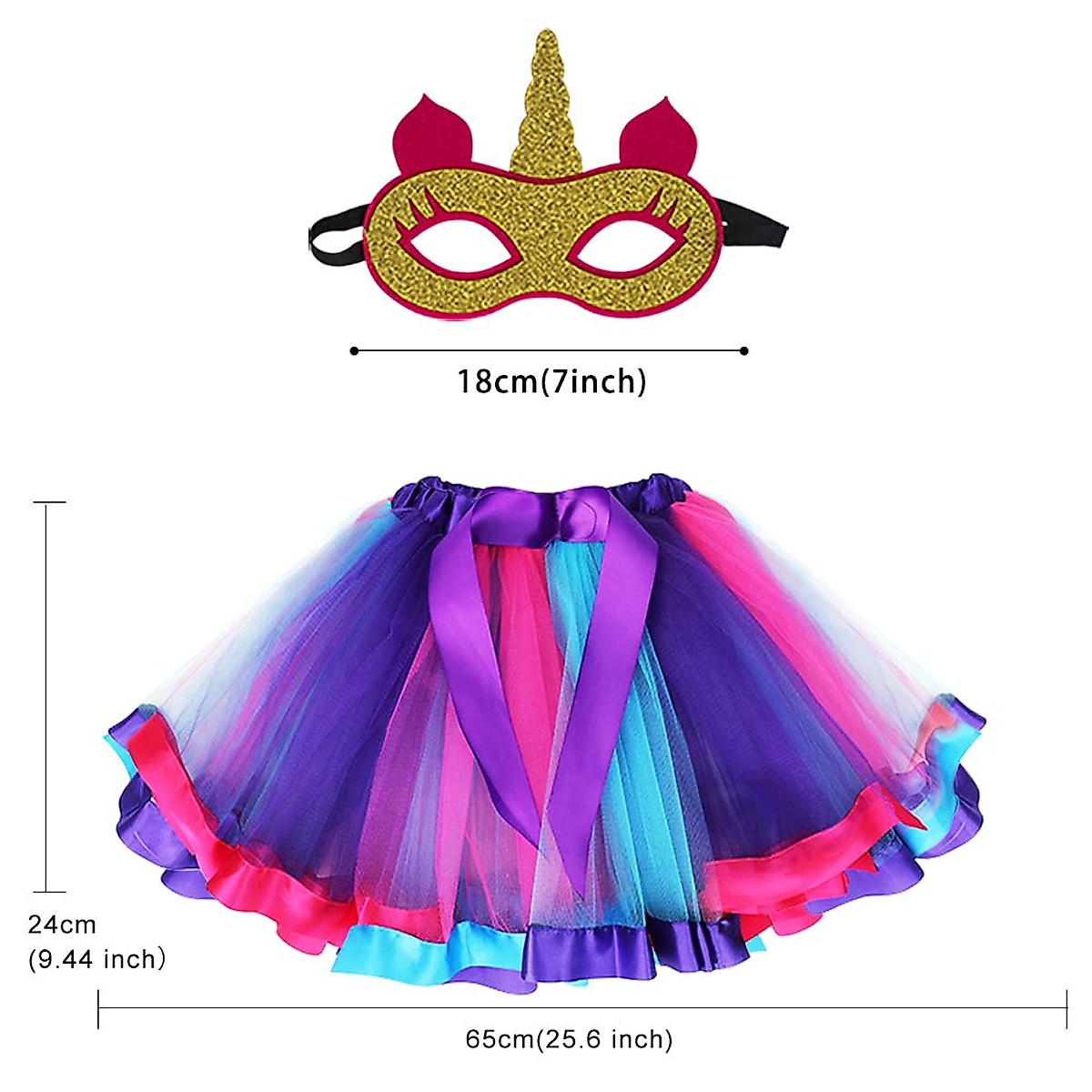 D.Q.Z Superhero Costumes for Girls Toddlers Super Hero-Cape with Rainbow TuTu, Big Sister Gifts for Little Princess Dress Up (Rose)