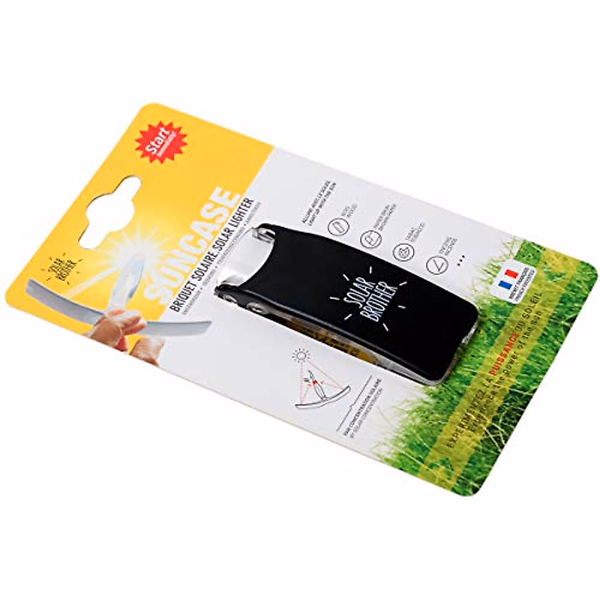 Suncase Solar Lighter - Compact Eco-Friendly, Solar Powered, Windproof, Waterproof, Ultralight Fire Starter (Black)