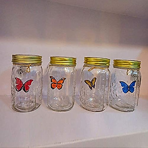 NC Butterfly in a Glass Jar, Hsxxf LED Lamp Jar Animated Butterfly in A Jar Tap to Activate Gift Decoration (Blue)