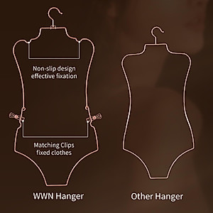 Stylish Body Shape Bikini Hanger Wire Display-Metal Lingerie Hangers for Swimsuits and Bathing Suits Hangers - Showcase and Organize Your Swimwear Collection with Elegance(Pink Gold(Set of 12))