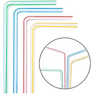 1000pcs Flexible straws,Plastic Drinking straws, 8" Long, Stripes Multiple Colors Straws ,suitable for various drinks, juice, milk, tea, cocktails, parties, daily use (1000pcs)