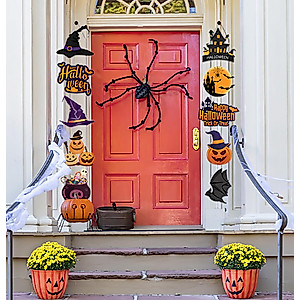 Halloween Porch Signs Paper Happy Halloween Hanging Door Sign for Halloween Gate Garden Front Door Home Outdoor Yard Party Decor Supplies
