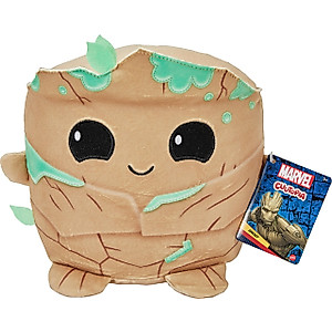 Mattel Marvel Cuutopia Plush Figure, 10-inch Groot Soft Rounded Pillow Doll, Collectible Toy Inspired by the Fan-Favorite Character