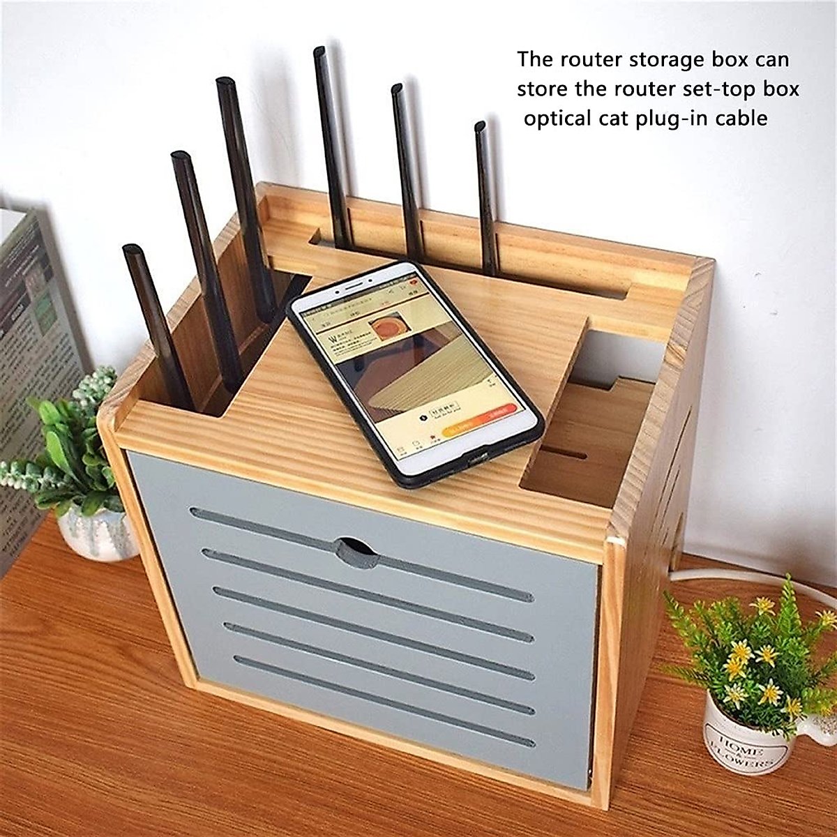 Wireless WiFi Router Storage Box WiFi Set-top Box TV Accessories Rack Office Desktop Storage Box Large Capacity Storage Box