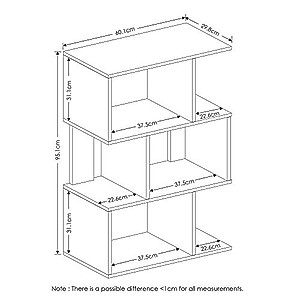 FURINNO Simply Modern 3-Tier Open Book Shelf