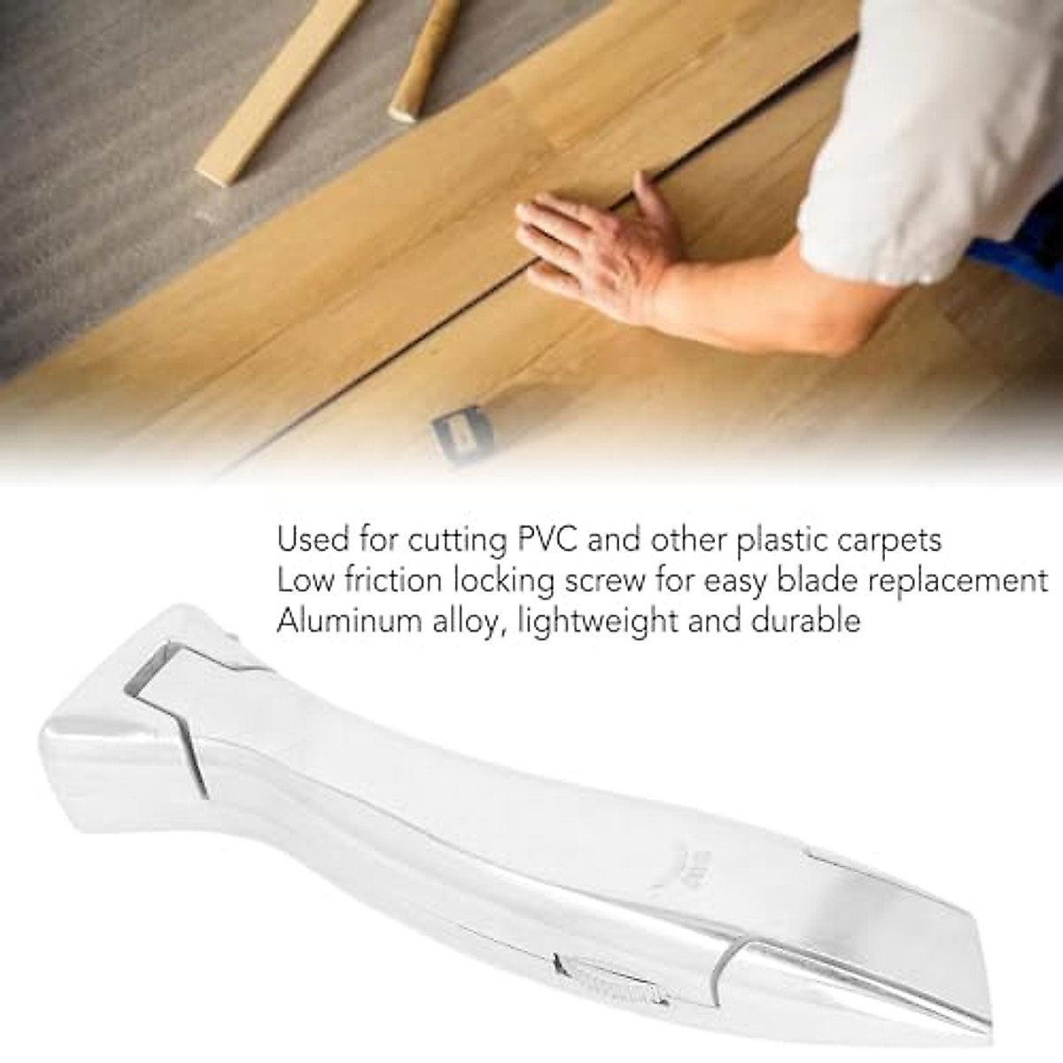 Aluminum Alloy Carpet Hook Knife Low Friction Locking Screw Easy Blade Replacement for Standard Utility Blades Suitable for PVC With Rotating Wheel for Blade Replacement