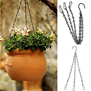 Tosuced Hanging Chains 156 Inches for Bird Feeders, Billboards, Chalkboards, Planters and Decorative Ornaments（ Black ，10 Hooks ）