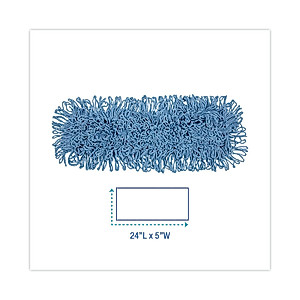 UNISAN 1124 Mop Head, Dust, Looped-End, Cotton/Synthetic Fibers, 24 x 5, Blue