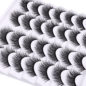 Newcally Lashes False Eyelashes Natural Fluffy Light Volume Faux Mink Lashes 14 Pairs Pack