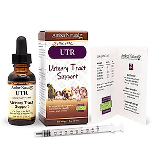 Amber NaturalZ UTR Urinary Tract Herbal Supplement for Dogs, Cats, Birds, Guinea Pigs, and Rabbits | Pet Herbal Supplement for Bladder Support | 1 Fluid Ounce Glass Bottle | Manufactured in The USA
