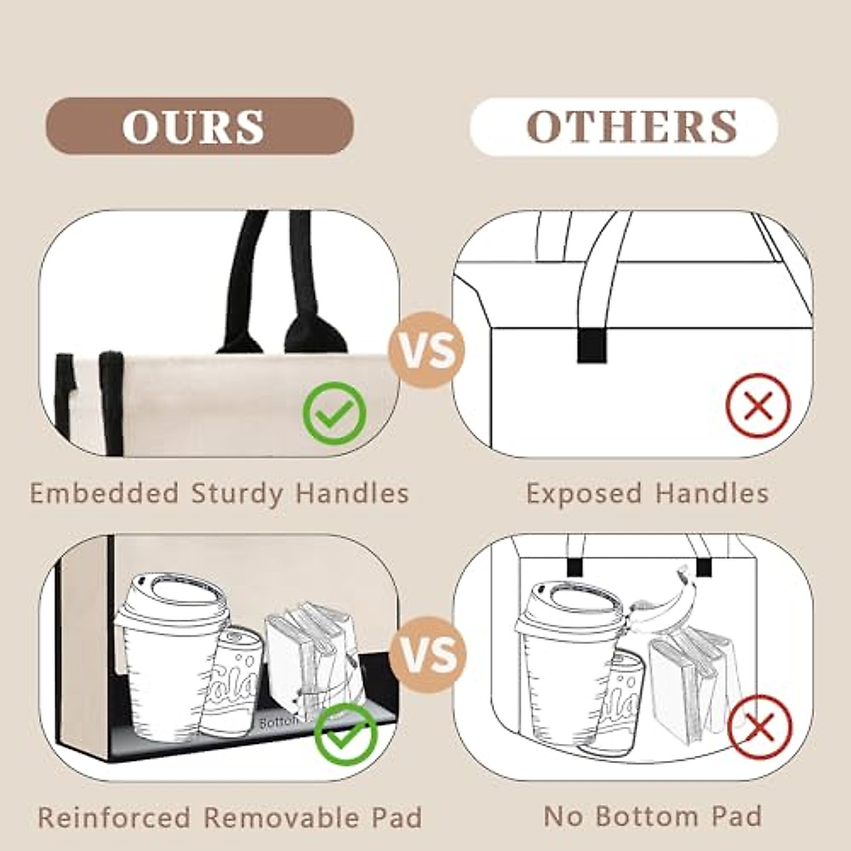 Adoryoung Cute Tote Bags, 16Oz, 3 Pockets, Cat Large Travel Monogram Tote Bags for Women, Anti-Scratch Lining Large Personalized Tote Purse Bag with Zipper, The Canvas School Gift Tote Bag for Women