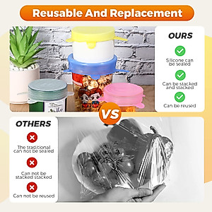 60 Pack Silicone Stretch Lids 2.6 Inch Reusable Silicone Lids Microwave Cover for Food Bowl Covers Silicone Covers for Food Storage Freezer Microwave 2.6-3.3 Inch Container Cup Can Pot, 4 Colors