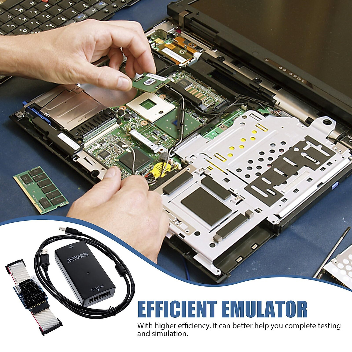 Scicalife USB JTAG Emulator Debugger Programmer V9 ARM Emulator High-Speed Download Black Adapter Board