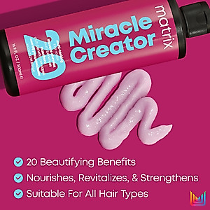 Matrix Miracle Creator Hair Mask - Moisturizing and Detangling, Nourishes, Revitalizes & Strengthens, For Natural, Curly, Damaged Hair, 16.9 Fl Oz