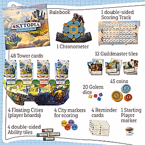 SkyTopia | Strategy Board Game | Strategy Game for Adults and Families | Family Game for Teens and Adults | Ages 14+ | 2-4 Players | Average Playtime 60 Minutes
