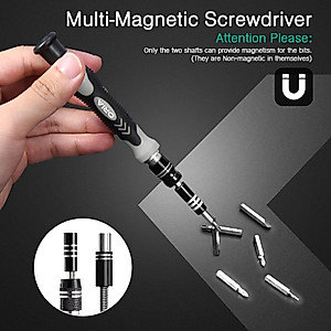 ORIA Precision Screwdriver Set, Small Screwdriver Set, 60 in 1 with 56 Bits Screwdriver Set, Mini Screwdriver Repair Tools with Flexible Shaft for Mobile Phone, Game Console, Tablet, Black