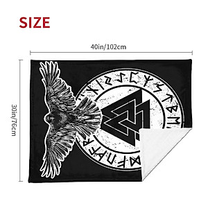 TPOKIM Lightweight Silky Cozy Warm Odin Thor God of Hammers Viking Fleece Baby Receiving Blanket Unisex for Stroller, Crib, Newborns,Baby Shower, Carseat 30x40Inch