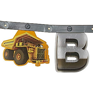 Creative Converting Construction Zone Birthday Banner, 96" x 7", Multi-colored