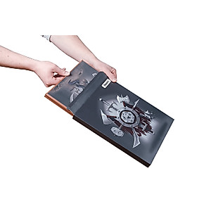 Hexers Game Master Screen, Compatible with Dungeons and Dragons, DND DM Pathfinder RPG Role-Playing, 4 Customizable Panels Inserts Included That Slide into The Pouches, Dry Erase Tracker Sheet