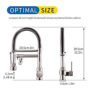 Fapully LED Kitchen Faucet with Sprayer,Single Handle Kitchen Faucet with Hole Cover Brushed Nickel