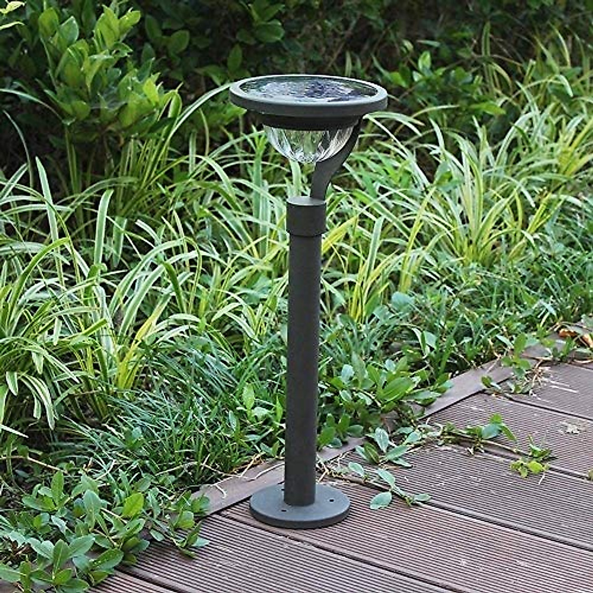 ZMY Solar Energy Waterproof Pillar Lighting Outdoor Black Acrylic Column Lamp Modern LED Ultra Bright Garden Post Light Lawn Landscape Home Pathway Illumination