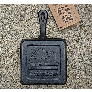 Old Mountain Square Single Serve Cast Iron Skillet - Preseasoned Set of 6