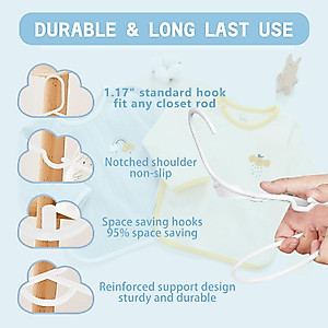 trusir Kids Plastic Hangers, 100 Pack, 11.5 Inch, White, Ideal for Closet, Baby and Toddler Clothes