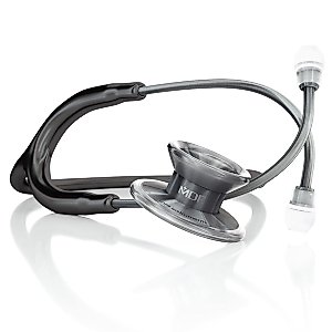 MDF Instruments MD One Epoch Lightweight Titanium Stethoscope, Adult, Free-Parts-for-Life, Black Tube, Metalika Chestpiece-Headset, MDF777TMT11
