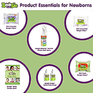 Baby Gift Set by Boogie Wipes, FSA/HSA Eligible, Baby Wipes by Boogie Wipes 90 Count, Diaper Rash Cream Spray by Boogie Bottoms 1 Pack, Baby Nasal Saline Drops by Boogie Drops 2 Pack