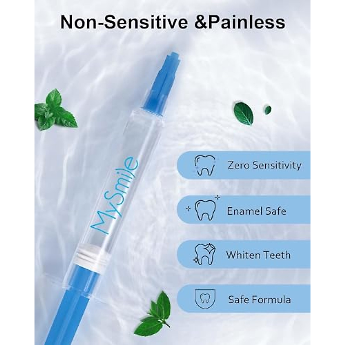 MySmile Teeth Whitening Kit with LED Light, 3 Non-Sensitive Teeth Whitening Gel and Tray, Deluxe 10 Min Fast-Result Carbamide Peroxide Teeth Whitener, Help Remove Teeth Stain from Coffee