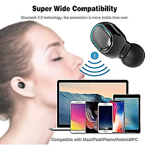 Krebly Wireless Earbuds, Bluetooth Earbuds with USB-C Fast Charging, Wireless Bluetooth Earphones in Ear Touch Control with Mic for Sport, Gaming and Running, Black