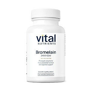 Vital Nutrients Bromelain | Vegan Supplement to Support Digestion and Maintain Healthy Tissue* | Digestive Enzyme from Pineapple with 2400 GDU | Gluten, Dairy and Soy Free | 60 Capsules