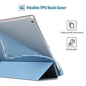 ProCase Smart Case for iPad 9.7 Inch iPad 6th 5th Generation Cases, iPad Air 2, iPad Air Case, Slim Soft TPU Cover Stand Smart Case for iPad 9.7 2018 2017 Model iPad Air 2 Air 1 -SkyBlue