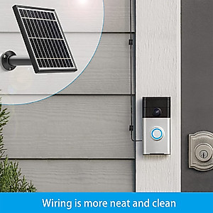 eoklmesl 3.5W Solar Panel Compatible with Video Doorbell 2/3/3 Plus/4, Allowing for Continuous Charging. It Includes Secure Wall Mount and 5.0m/16ft Power Cable.